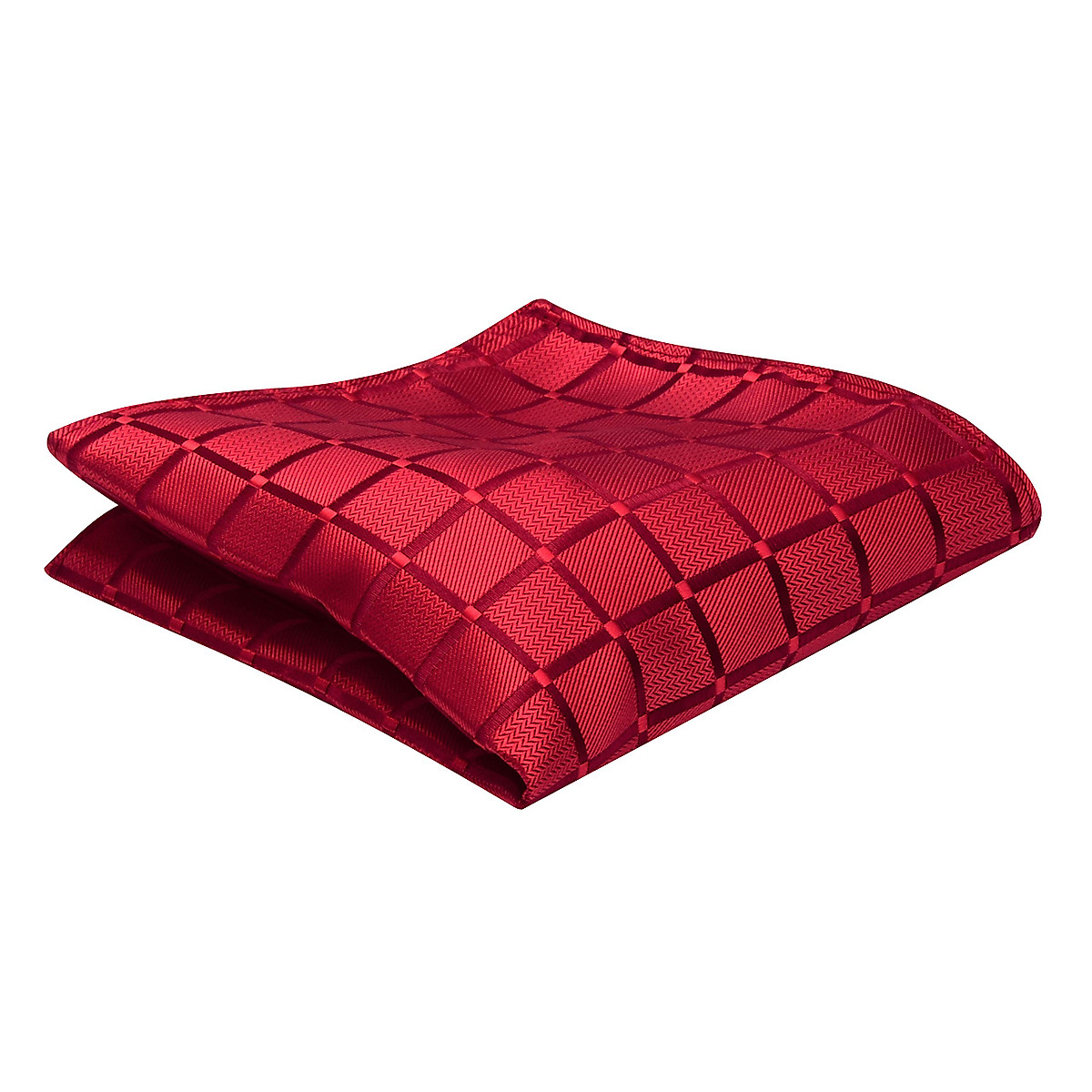 GUSLESON Mens Wedding Red Suspenders Pre-tied Bow Tie and Pocket Square Set Male Plaid Adjustable Tuxedo Suspender (0102-13)