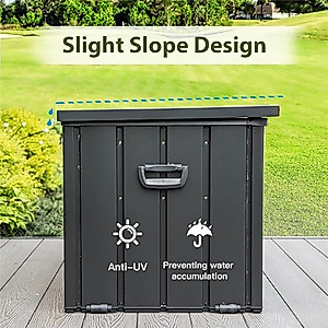 DHHU 150 Gallon Deck Box, Steel Outdoor Storage Deck Box Waterproof, Large Patio Storage Bin, Large Outdoor Storage Bench Cabinet Lockable for Patio Furniture, Garden Tools and Pool Supplies