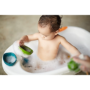 PlanToys Fountain Bowl Set for Bath and Water Play Toy (5714) | Sustainably Made from Rubberwood and Non-Toxic Paints and Dyes | Eco-Friendly PlanWood