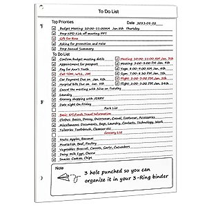 To Do List Notepad, Daily Task Planner with Checklist, 52 Sheets Tear Off Note Pad with 2023 Calendar, Work and Personal Organized, 8.5" X 11", A4 Size, 3 Hole Punched