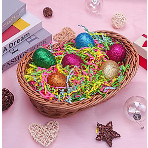 Zwish 150Grams/5.3Oz Colored Crinkle Cut Paper Shred Filler Gift Box Filler Paper for Easter Days, Valentine's Day Christmas Gift Box Filling