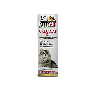 Calcicat D3 Dietary Supplement by Interfarma Corp | Healthy Bones in Cats, & Joint Support Supplement for Cats | with Calcio, Vitamin D3, & Magnesium sulfate | Orange Flavor, Pediatric Drop.