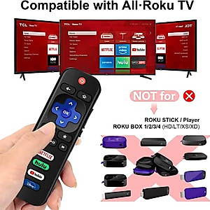 (Pack of 2) Replaced Remote Control for TCL Roku TV/Hisense Roku/Onn Roku/Sharp Roku/Element Roku Westinghouse Roku/Philips Roku/Jvc Roku/Insignia Roku/RCA Roku Series Smart TVs