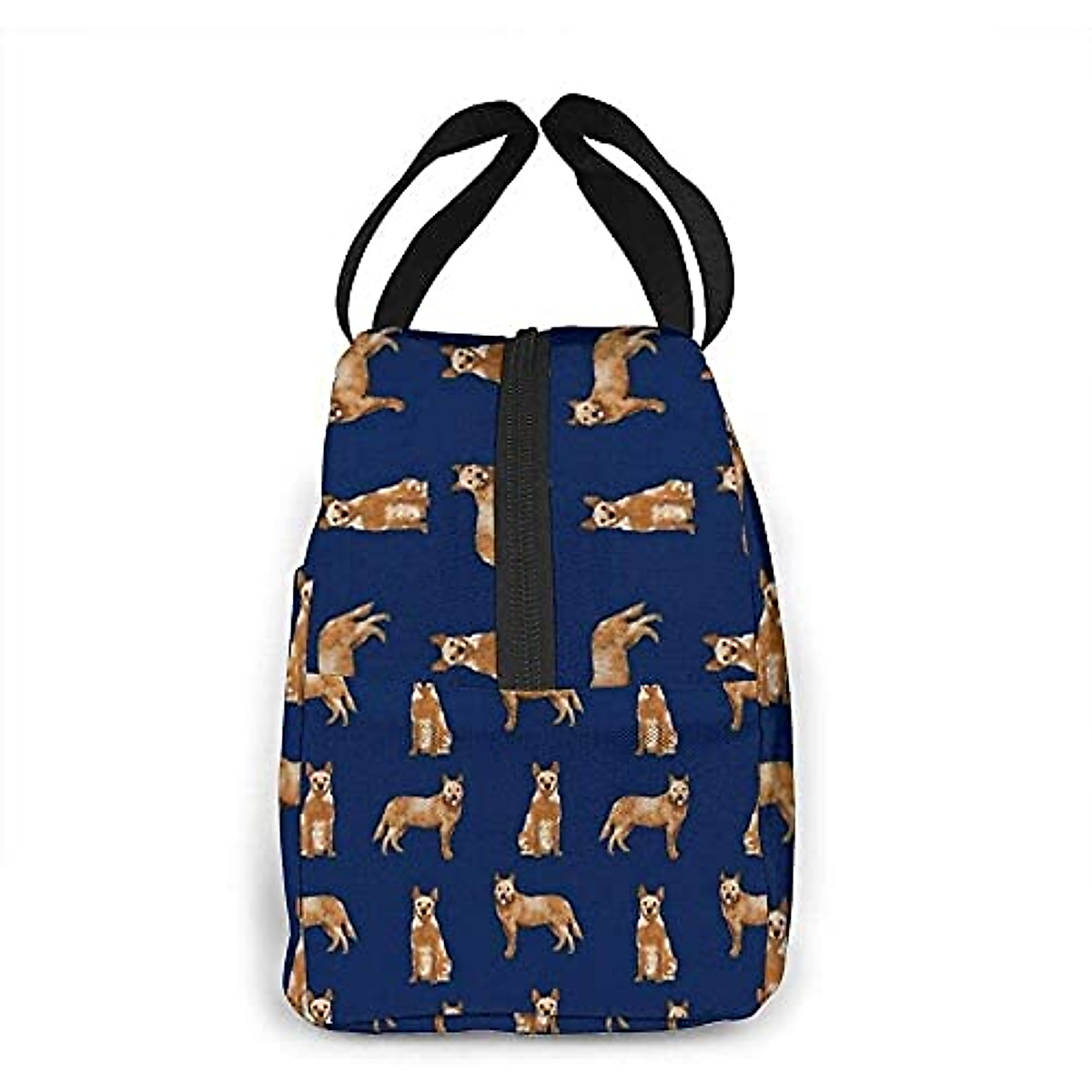 SHENGBAO Insulated Lunch Bags Australian Cattle Red Heeler Simple Dog Breed Navy Water-Resistant Thermal Lunch Box For Work, one size