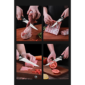 MAD SHARK Boning Knife 6 Inch, Razor Sharp German Molybdenum-vanadium Steel Butcher Knife for Meat Cutting, Deboning Knife, Brisket Meat Trimming Knife, Fish Fillet Knife, Bone Knife