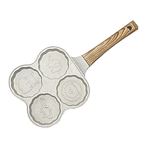 Unoschrim Egg Frying Pan | 4-Cup, Nonstick Fried Egg Pan, Aluminium Omelette Pan, Versatile Breakfast Frying Pan for Cooking Egg, Hamburger, and Pancake, Compatible with All Stoves, Off White