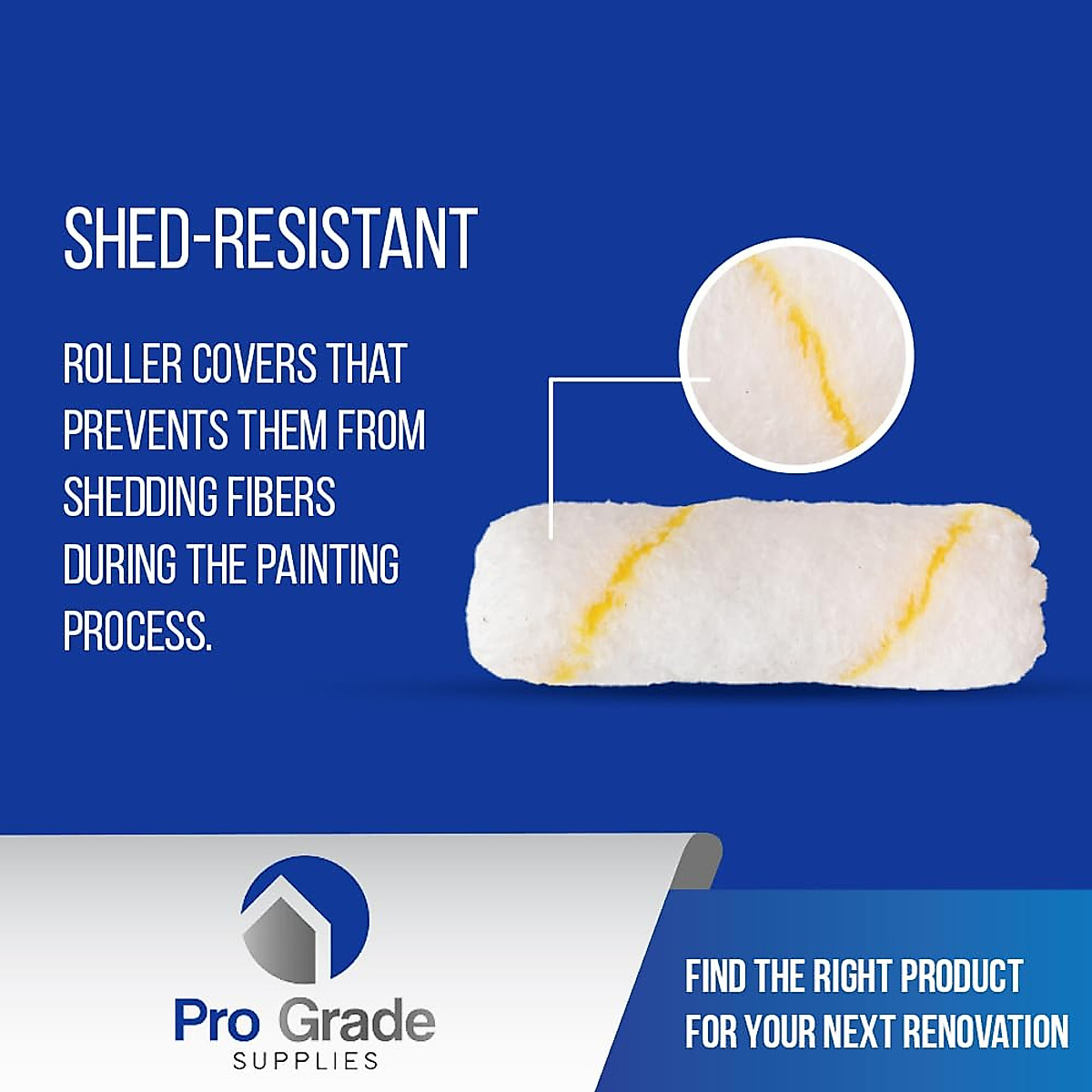 Pro Grade Paint Roller Cover Set,Wall Painting Roller Naps for Professional or Home Owners with All Paints and Stains. Paint Roller Covers are for House or Commercial Use. (4" Mini 25Ea)