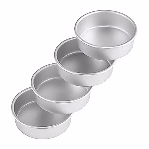 Wilton Performance Pans Aluminum Round Cake Pan, 6 x 2 in., Pack of 4)