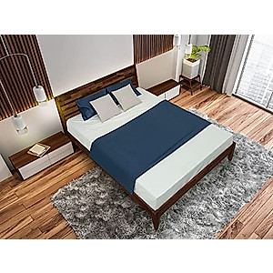 Acacia Emery 14 Inch Wood Platform Bed Frame V1 (Chocolate, Queen)