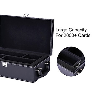 Holds 2000+Card Case Holder Trading Card Box Organizer Storage Comlatible with C.A.H,Yugioh,Phase10,Uno,MTG,Dominion,Baseball Card, Sport Cards, Fits Main Game and All Expansions(Case Only)