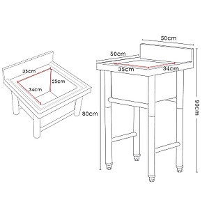 ALEEJA Thick Stainless Steel Vegetable Sink, Commercial Kitchen Sink Free Standing Single Bowl Sink with Faucet Prep & Utility Sink for Bathroom Restaurant Farmhouse Workstation