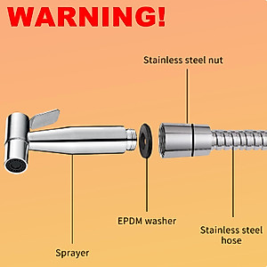 Handheld Bidet Sprayer for Toilet - Stainless Steel Portable Bathroom Bidet Jet Sprayer Set with Water Pressure Control - Cloth Diaper Sprayer for Baby Feminine Wash, Wall or Toilet Mount