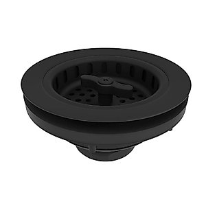 Brasstech 120/56 Large Solid Brass Wing Nut Locking Style Basket Strainer, Flat Black