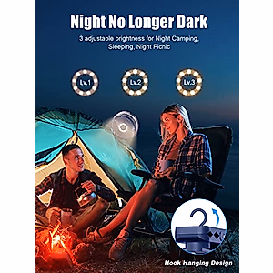 FRIZCOL Clip on Fan with Misting - 6000mAh Portable Fan with Light & Hook - Rechargeable Fan Battery Powered Up to 40 Hours Cooling & 2h Misting for Travel, Office, Desk