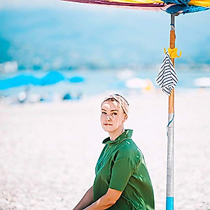 5 Pack Beach Umbrella Hanging Hook, 4-Prongs Beach Umbrella Hanging Hook, Adjustable Plastic Umbrella Hook for Towels Camera Clothes Hats Sunglasses Bag, Beach Camping Travel Supplies