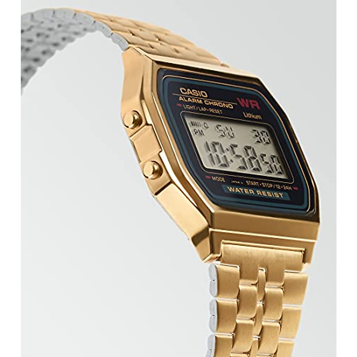 Casio Collection Women's Watch A159WGEA, Black/Gold, 36.8 x 33.2 x 8.2 mm, Bracelet (A159WGEA-1EF)