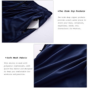 G Gradual Men's 7" Workout Running Shorts Quick Dry Lightweight Gym Shorts with Zip Pockets (2 Pack: Navy Blue/Black X-Large)