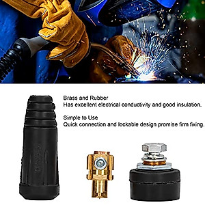 Welding Cable Connector, 5 Sets Wide Use European Style Firm Fixing Welder Cables Plug Socket for Machine
