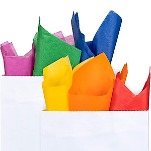 Whaline Multi Coloured Tissue Paper 120 Sheet Rainbow Gift Wrapping Paper 15 x 20 Inch Gift Wrap Tissue Paper Gay Pride Day Art Paper Crafts for Easter DIY Mother's Day Birthday Wedding, 6 Colors