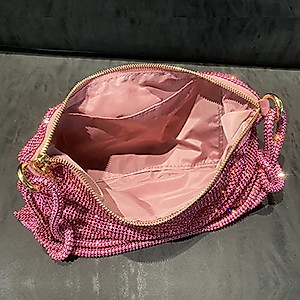 Rhinestone Hobo Bags for Womens Chic Sparkly Crystal Evening Handbag Shiny Purse Shoulder Bags for Travel Party Proms Gifts