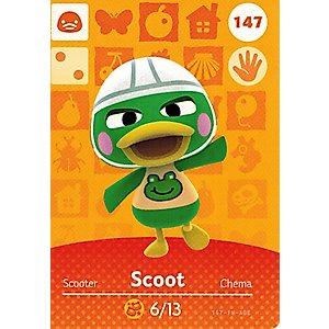 Nintendo Animal Crossing Happy Home Designer Amiibo Card Scoot 147/200 USA Version