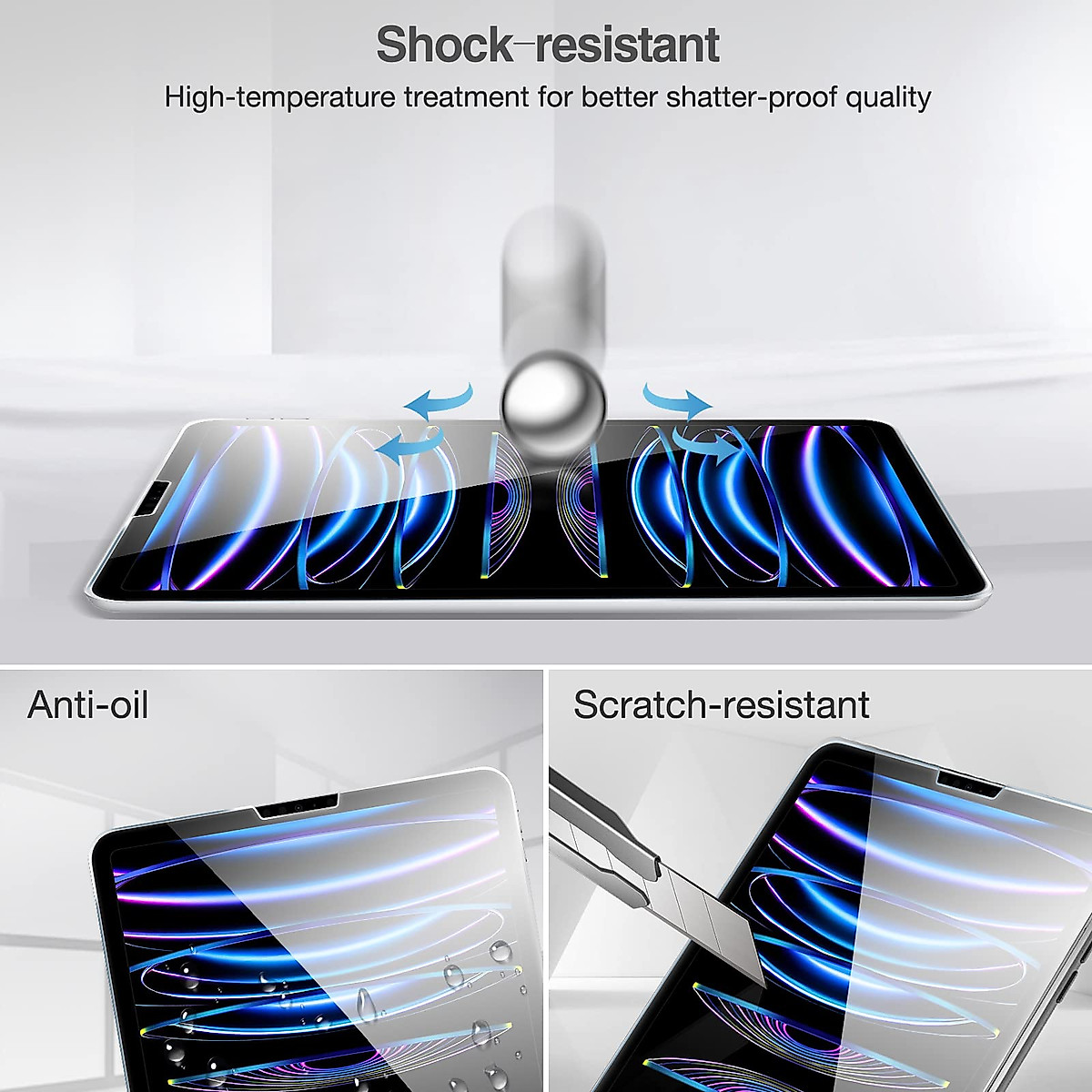 ProCase for iPad Pro 11 Inch 4 3 2 1 Gen 2022 2021 2020 2018 Screen Protector, Tempered Glass Protective Film Guard for iPad Pro 11" 4th 3rd 2nd 1st