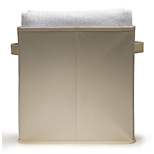 Safari Foldables Two Handle Foldable Fabric Storage Cube Closet Organizer, Cream Beige, Pack of 6