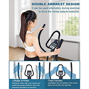 Stepper Elliptical Trainer Climber Exercise Machine with Digital Monitor for Cardio Fitness Home Workout Equipment, Black