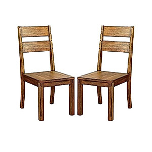 simple relax Set of 2 Wooden Dining Chairs, Dark Oak