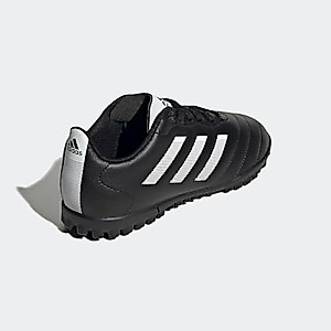adidas Goletto Turf Soccer Shoe, Black/White/Metallic, 13 US Unisex Little Kid