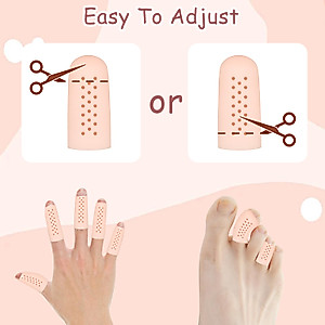 16Pcs Gel Finger Cots with Air Holes, Gel Finger Protectors Finger Covers Protection for Finger Tips, Breathable Finger Covers Finger Caps Gloves Finger Protectors for Wound, Finger Cracking
