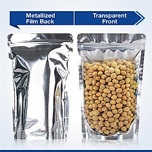 Belle KR - Pack of 300-100 Each of Small, Medium and Large Mylar Bags - Stand Up Clear Front Pouches