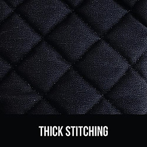 Gorilla Grip Heat Resistant Thick Cotton Oven Mitts Set, Soft Quilted Lining, Strong Grip Potholders for Hot Pans and Oven, Kitchen Mitt Pair Protect Hands, Cooking Baking BBQ Gloves, 13 Inch, Black