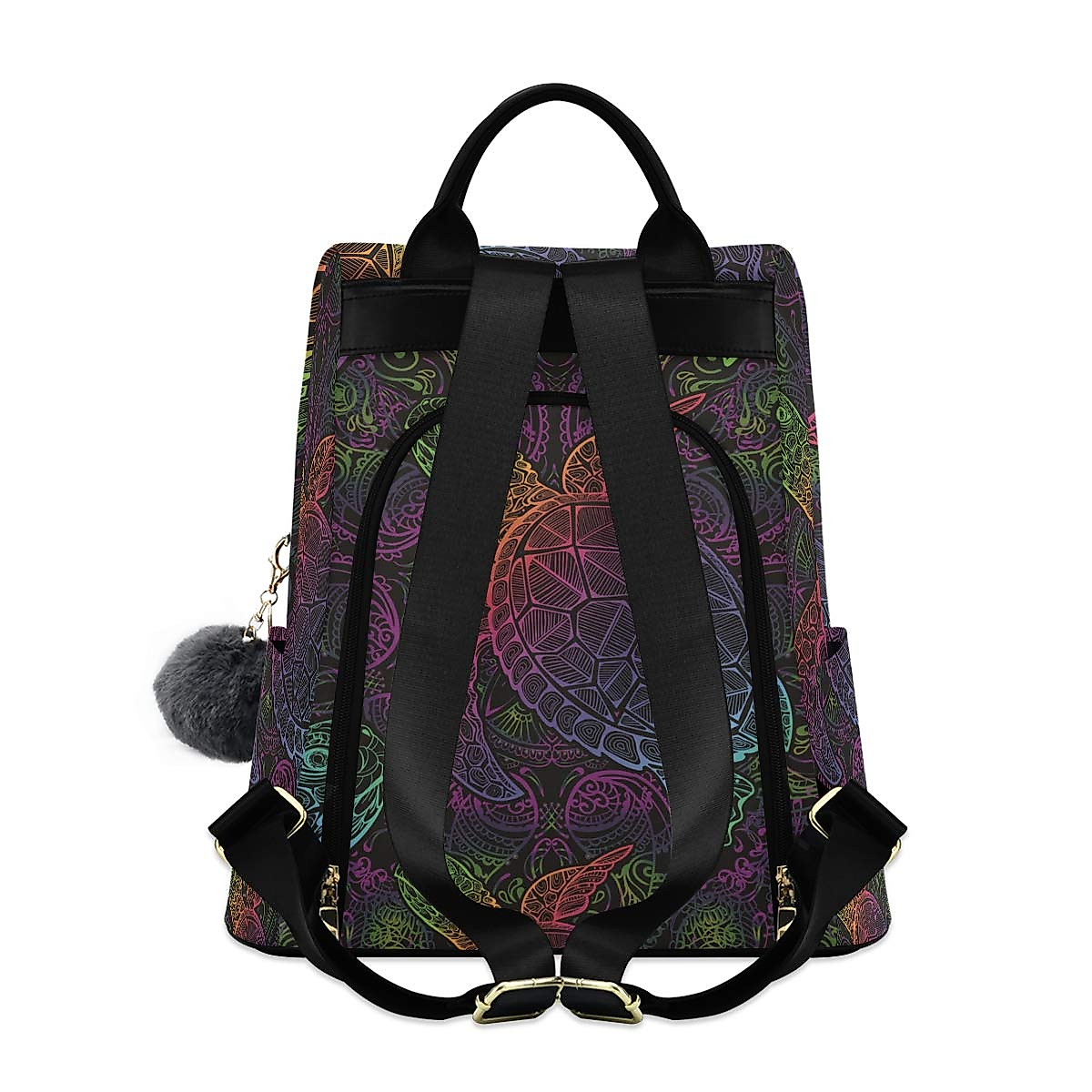 ALAZA Boho Sea Turtle With Lotuses And Mandala Backpack for Daily Shopping Travel