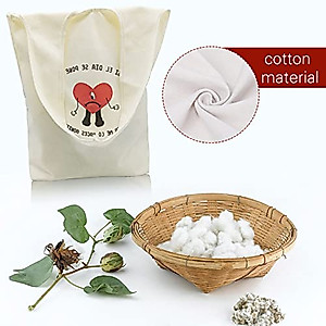 Monwestck Bad Rabbit Bunny Canvas Tote Bag For Women, Reusable Cotton Canvas Bag For Grocery Shopping,Cute Tote Bag With Interior Pocket