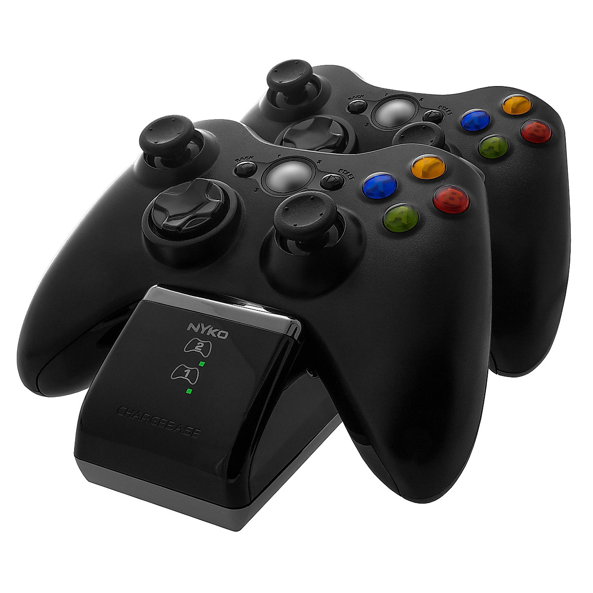 Nyko Charge Base S - 2 Port Controller Charger with 2 Rechargeable Batteries for Xbox 360