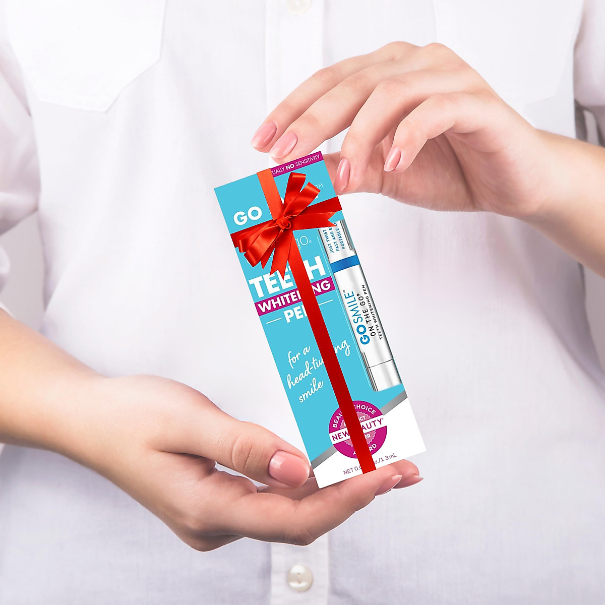 GO SMILE On The Go Teeth Whitening Pen, Teeth Whitener & Stain Remover Self Care Gifts for Women & Men - Whitening Strips Alternative - Travel Size for Gift Basket or Stocking Stuffers, Mint, 1.3mL