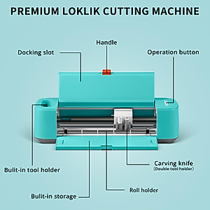 LOKLiK Crafter by HTVRONT Cutting Machine - Vinyl Cutter Machine for All Crafts, Cutting Machine for Vinyl, Iron On, Cardstock, Cuts 100+ Materials, Creates Customized Tshirt, Cards, Labels, Decals