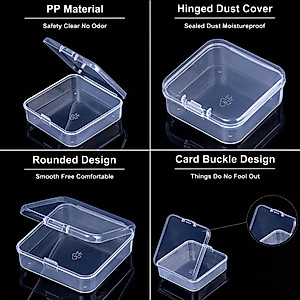 ZOQINI Bead Organizer Box, 28Pcs Small Clear Plastic Storage Containers, 1 Large Craft Organizer Box, 1 Sheet Label, Mini Parts Storage Solution for Beading Jewelry Making Diamond Arts Screws Seeds