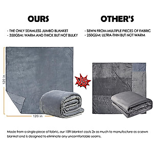 Commollis Oversized King Fleece Blanket 120x120 Inches, A whole Giant Huge seamless blanket for Families, Couples & Friends - Extra Large Big Soft Blanket - California King Warm Blanket 10x10