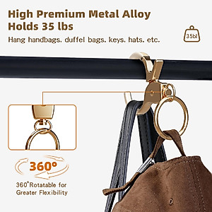 MAGTOBO Handbag Holder More Versatile Purse Hook Hanger for Table with Circular Carabiner Clip Fits on Car, Back of Chairs, Door..