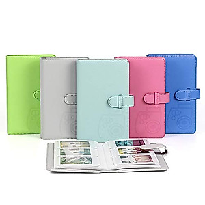 96 Pockets Mini Film Photo Album Book for Fujifilm Instax Mini LiPlay 9 8 7s 70 90 Link Instant Camera 3 Inch Polaroid Picture Name Card Holder (Ice Blue)