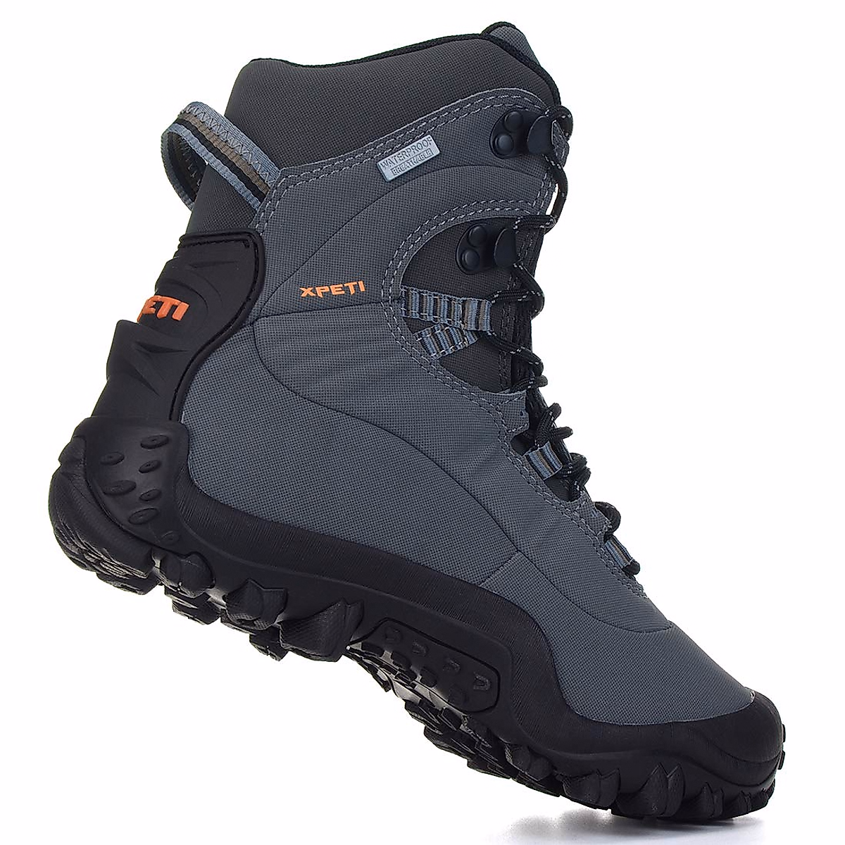 XPETI Men’s Thermator Mid-Rise Waterproof Lightweight Hiking Boot Insulated Non-Slip Grey 11