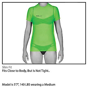 O'NEILL Women's Hybrid UPF 50+ Short Sleeve Sun Shirt, Turquoise, M