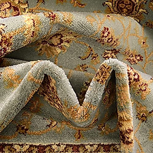 Rugs.com Aditi Collection Rug – 6' x 9' Light Blue Low Rug Perfect for Living Rooms, Large Dining Rooms, Open Floorplans