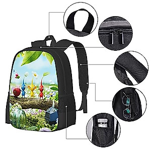 RACEK Lightweight Laptop Backpack Pik-min Rucksack 3D Printed Anime Travel Casual Adjustable Straps Daypack For Men Women