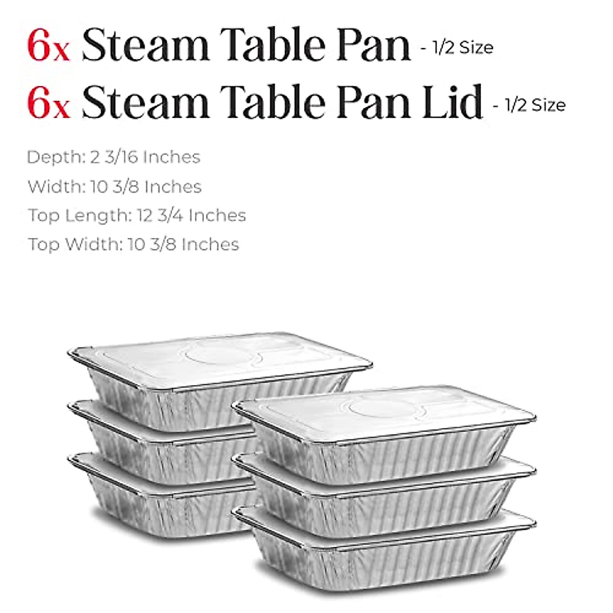 Chafing Dish Buffet Set - 54pc Disposable Half-Sized (9x13) Servers , Party Warmer, Catering Supplies - Includes Fuel Cans, Forks, Spoons & Tongs