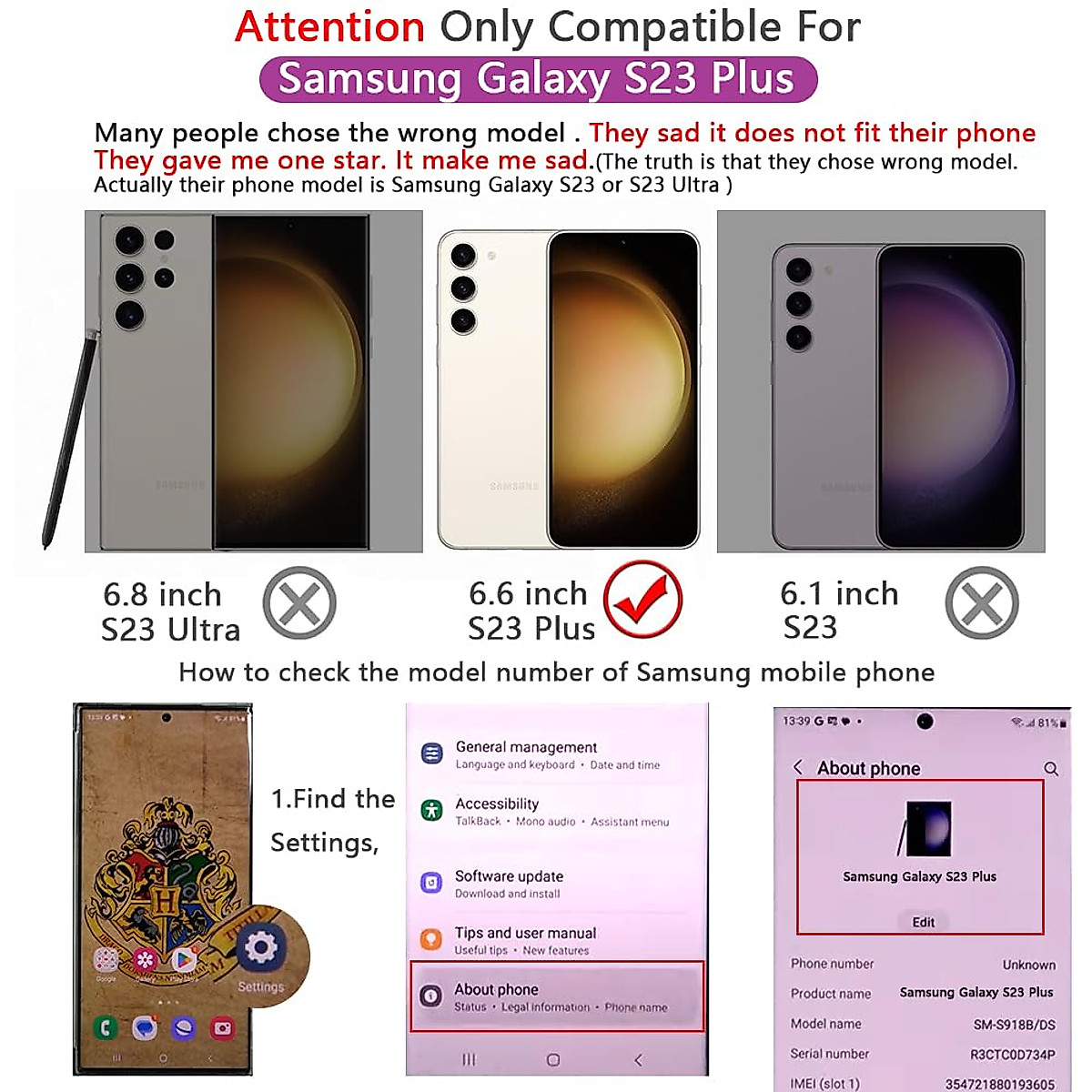 Hurgoer for Samsung Galaxy S23 Plus Case, Covers for S23 Plus .Magnetic Metallic Glossy Slim Clear Luxury Soft Shockproof funda capa para for Galaxy S23 Plus 6.6 inch Compatible with MagSafe (Black)