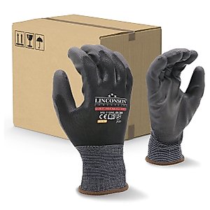 linconson Ultimate Grip Thin & Lightweight Construction Mechanic Work Gloves with PU Palm Coating