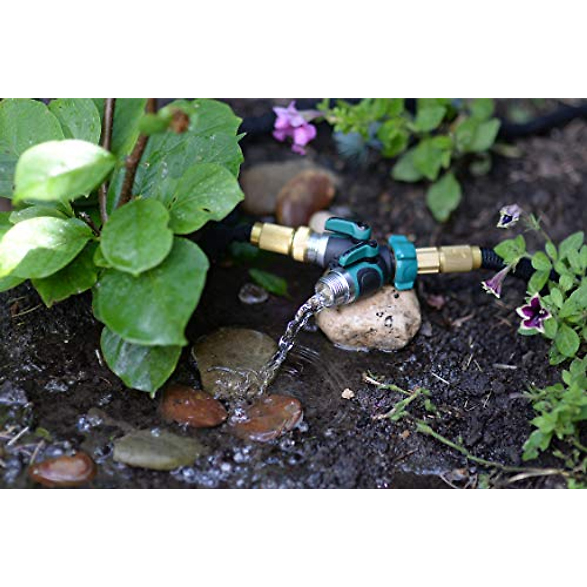 Riemex Metal Garden Hose Splitter Upgraded 2024, 2 Way Y Hose Connector, Easy Grip Splitter, Sturdy Connector with 3/4 "Connector and Rubberized Grip for Garden, 1 Pack